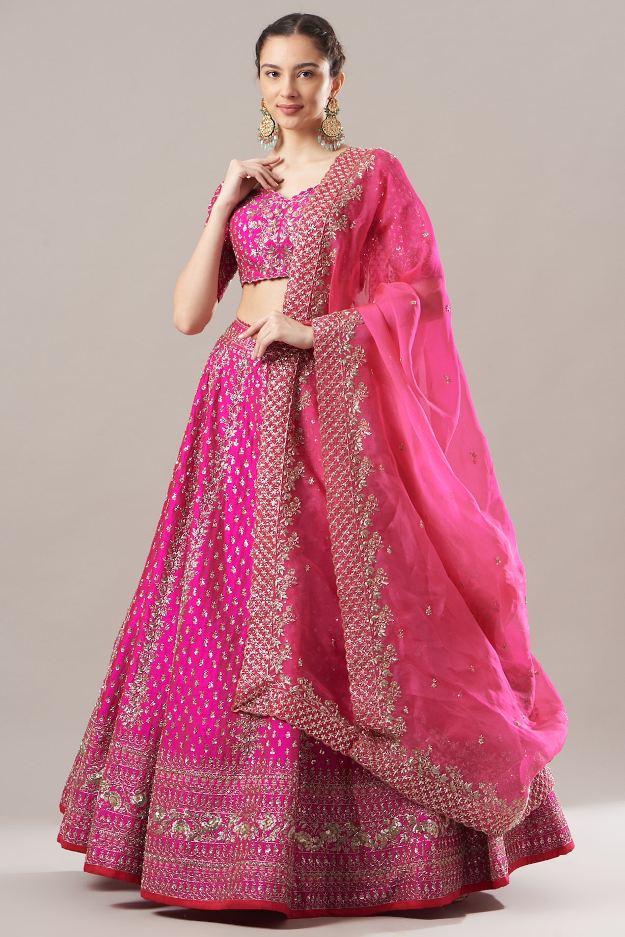 Pink Embroidered Bridal Lehenga Set by Anushree Reddy at Pernia's Pop ...