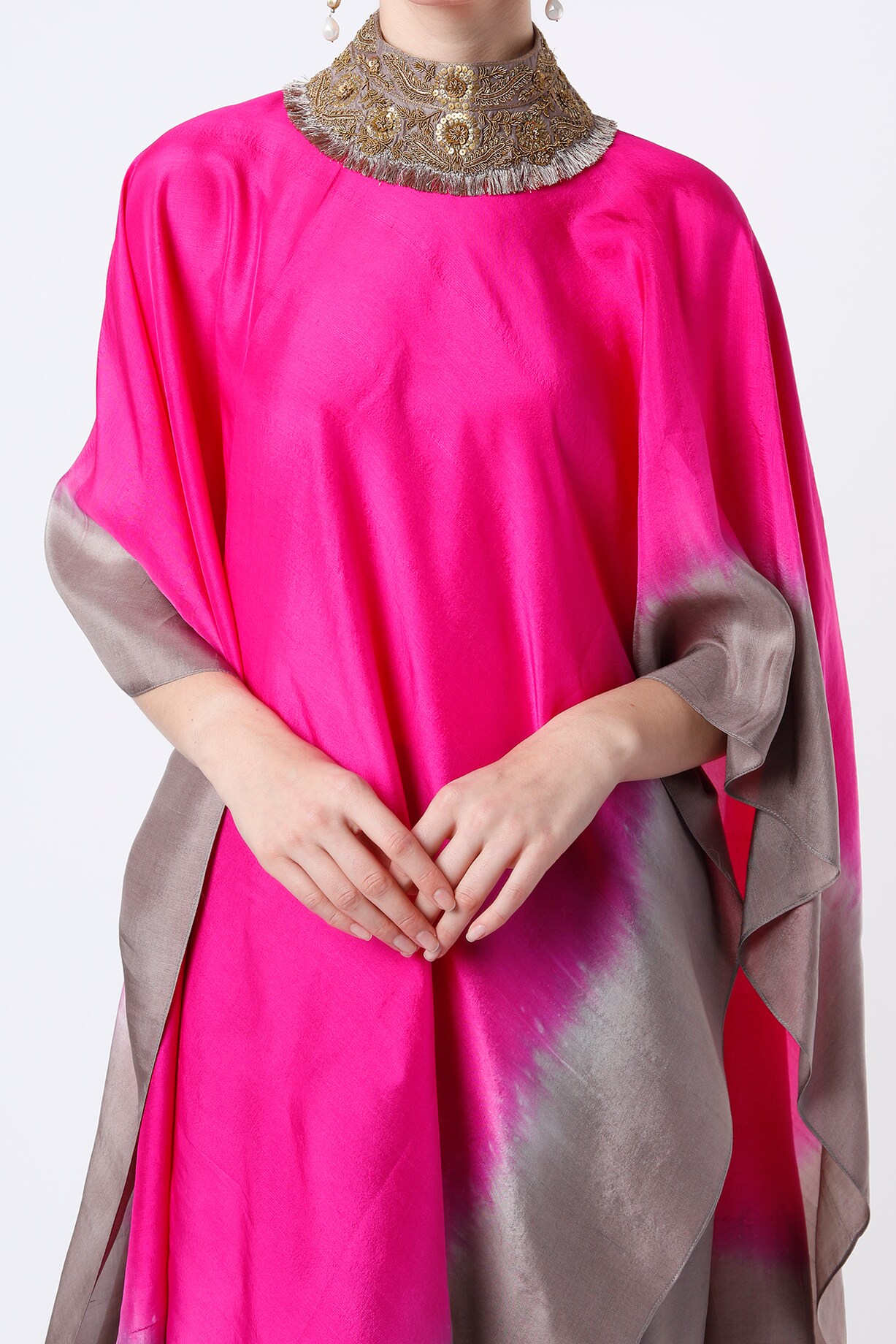 Grey Dupion Silk Pant Set by Anand Kabra at Pernia's Pop Up Shop 2025