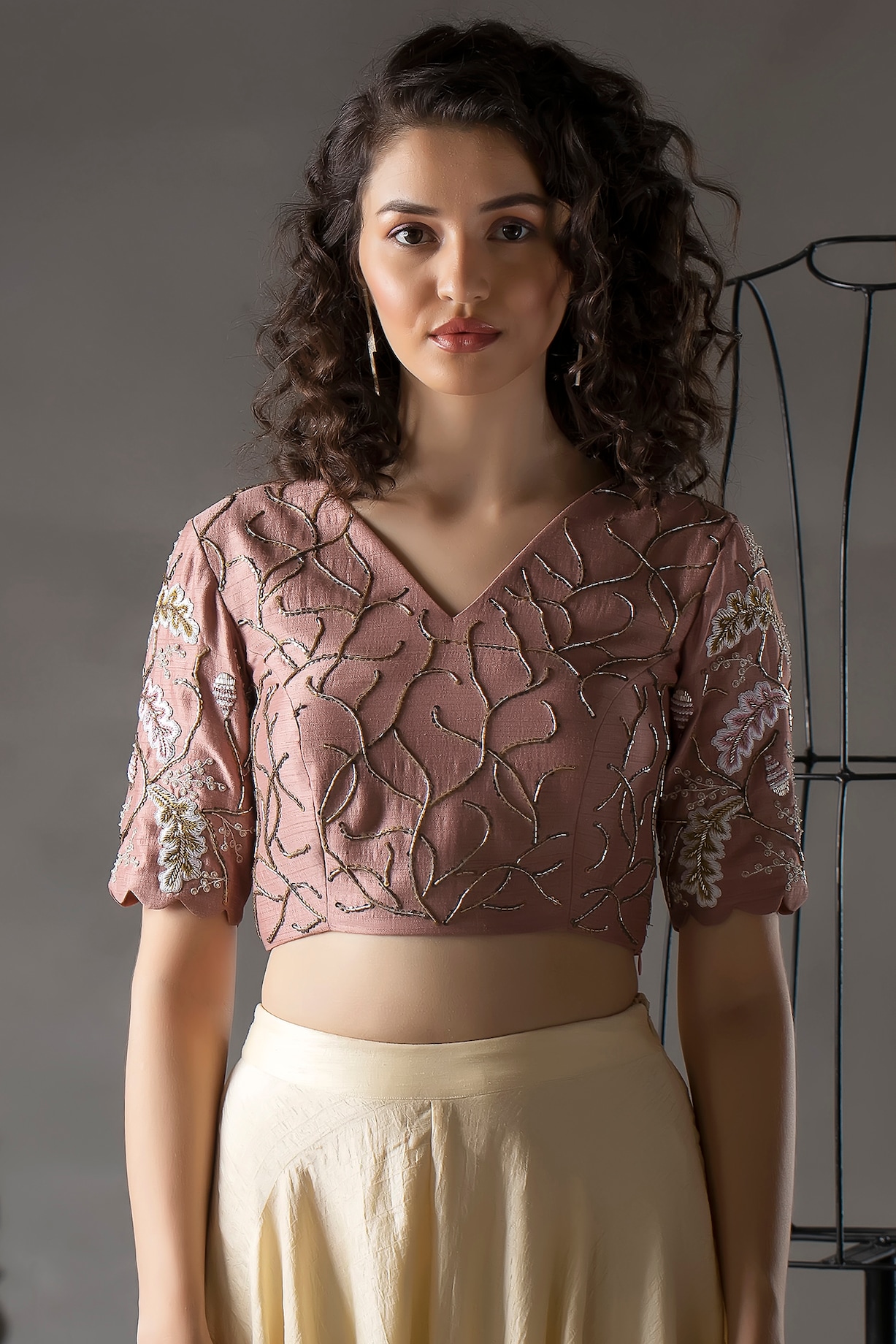 Cream Linen Silk Low Crotch Pant Set by Anu Pellakuru at Pernia's Pop ...