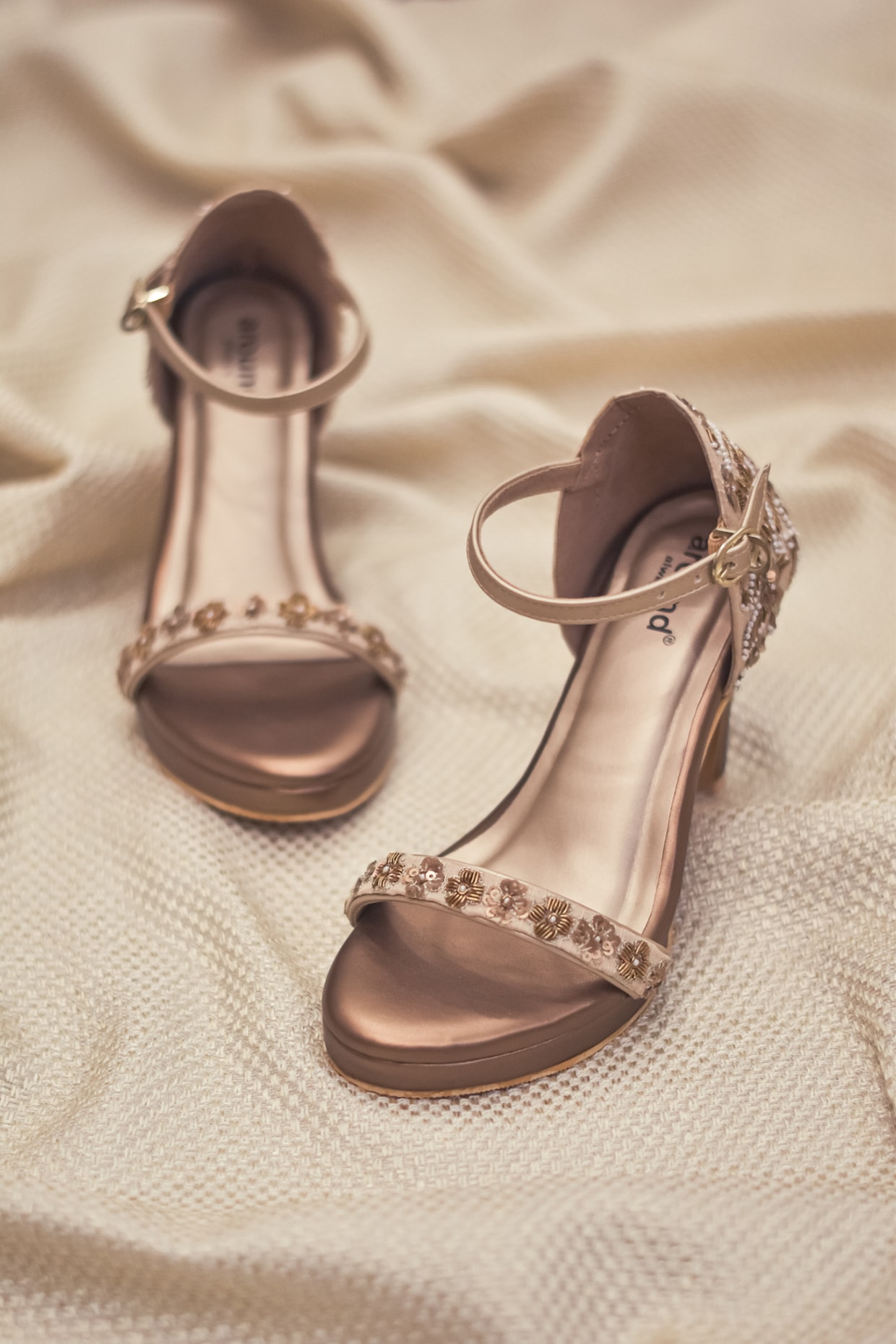 Dusky Gold Embroidered Sandals by Around Always at Pernia's Pop Up Shop ...