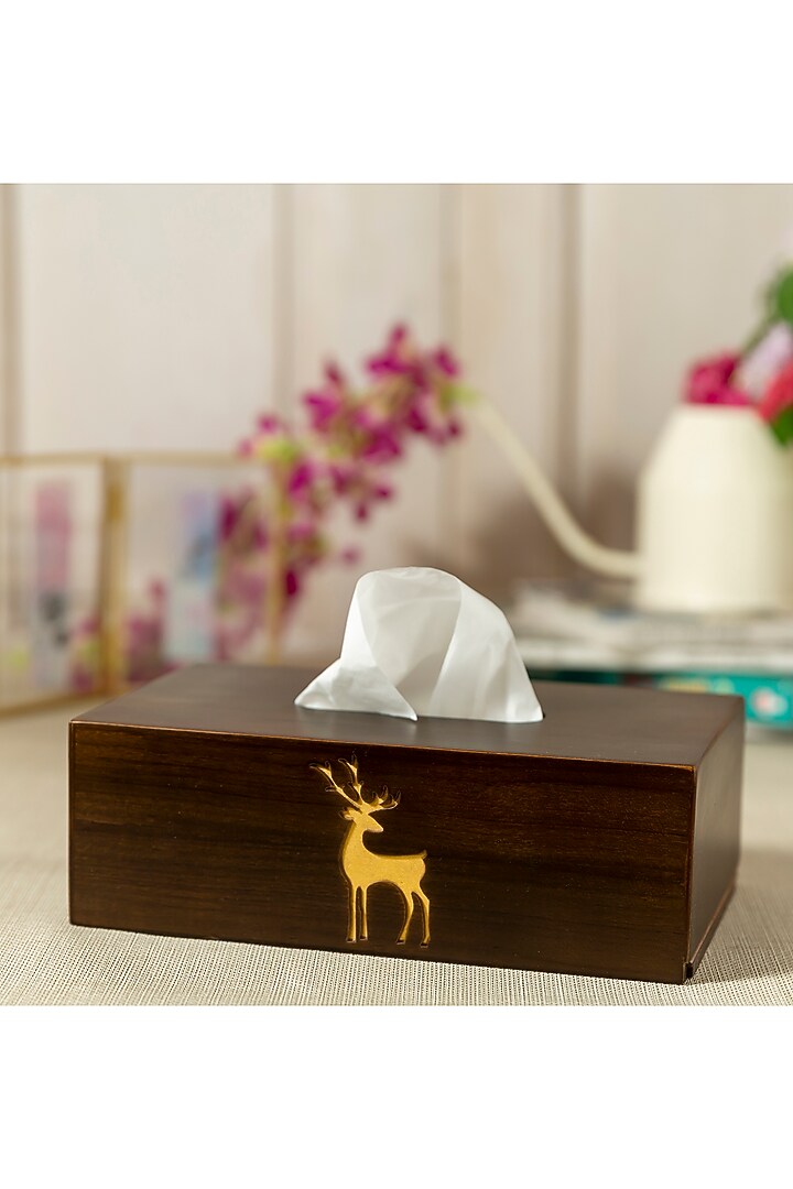 Brown Engineered Wood Tissue Box Design by Aarav Designs at Pernia's ...