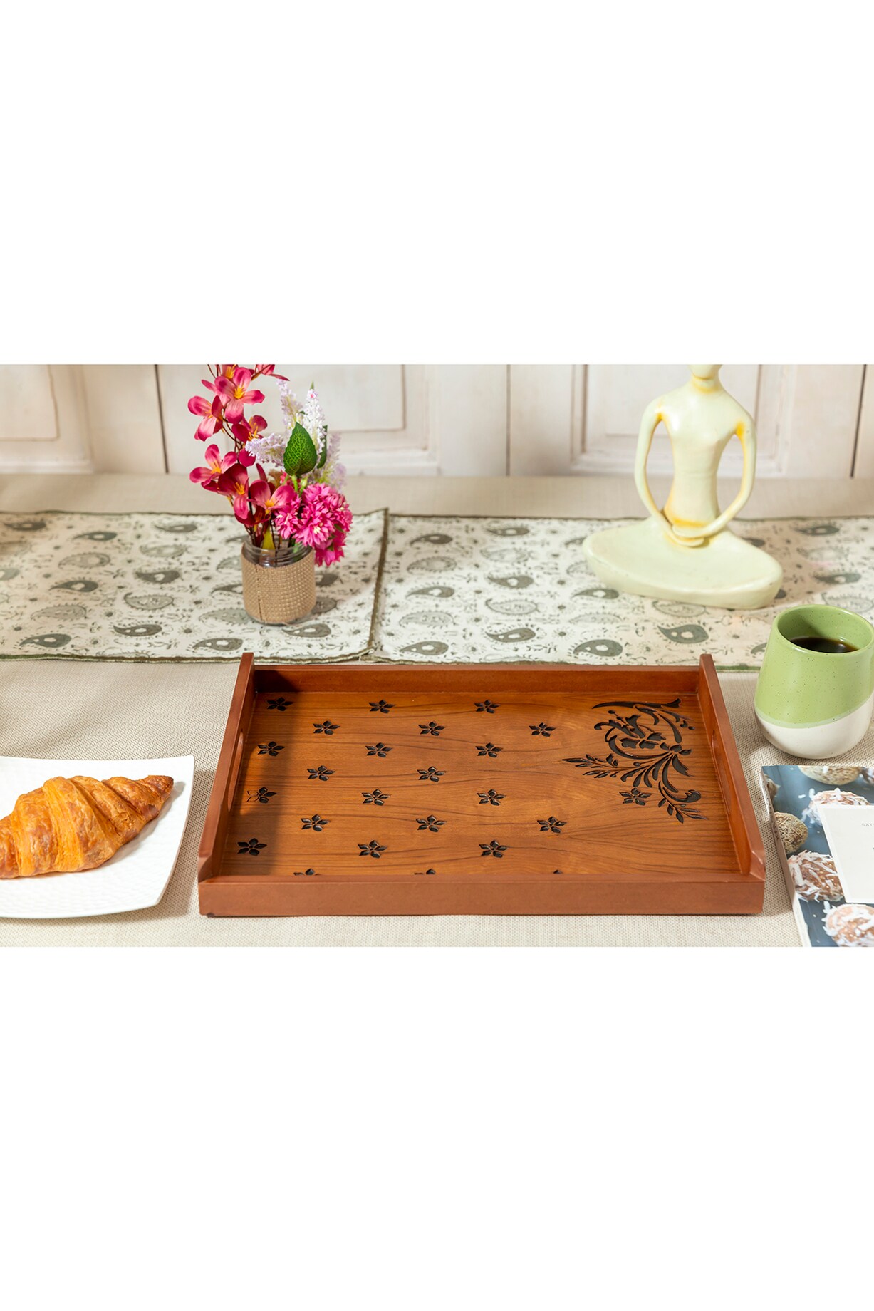 Brown Engineered Woods Tray by Aarav Designs at Pernia's Pop Up Shop 2024