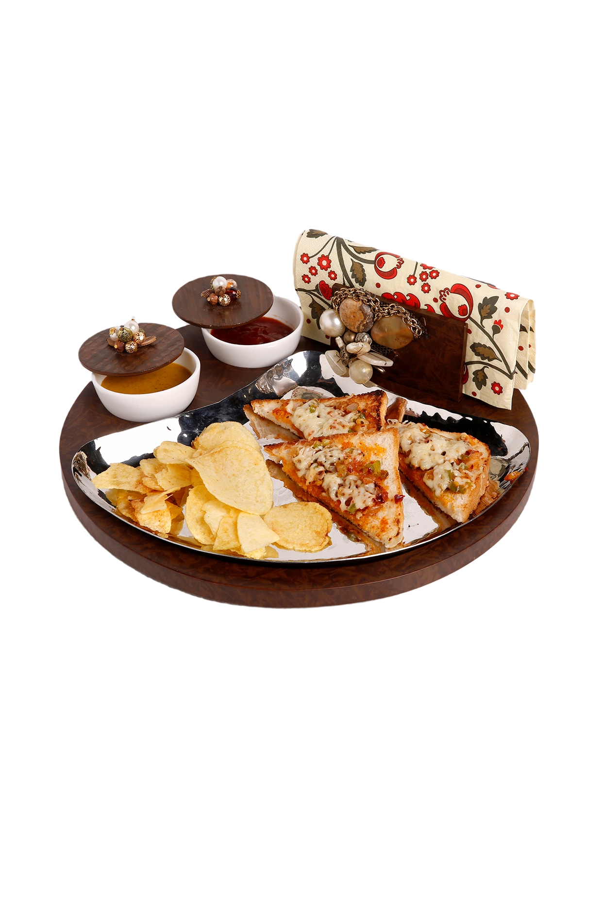 Brown Wooden Platter Set by Aarav Designs at Pernia's Pop Up Shop 2025