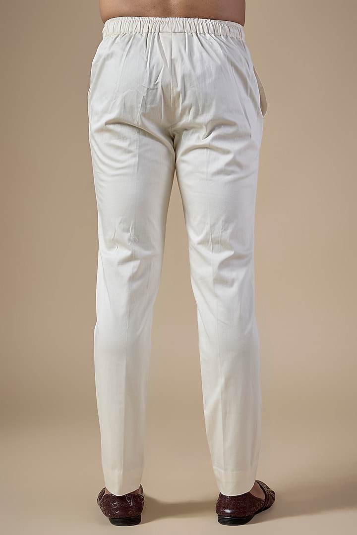 White Terry Rayon Pants by ARJAN DUGAL at Pernia's Pop Up Shop 2026