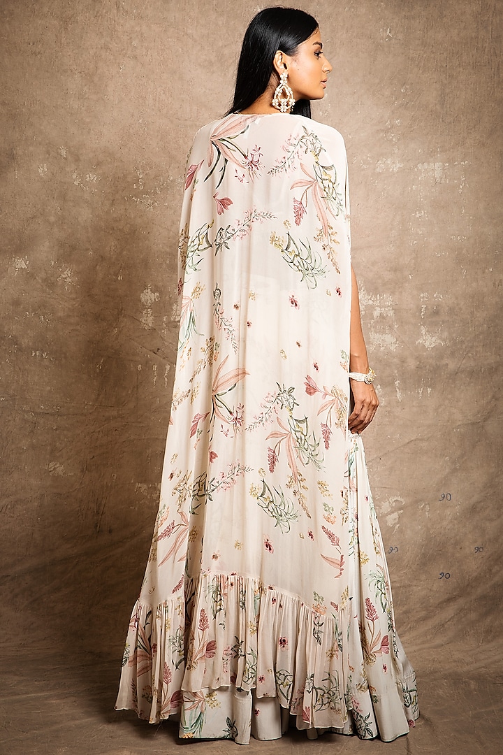 Sand Beige Printed Gharara Set by Arpita Mehta at Pernia's Pop Up Shop 2025