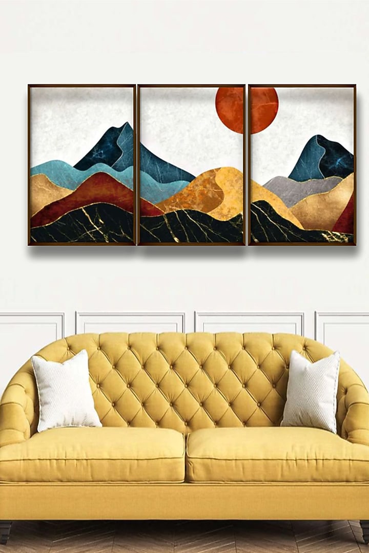 Multi-Colored Canvas & Wood Wall Painting Design by The Art House at ...