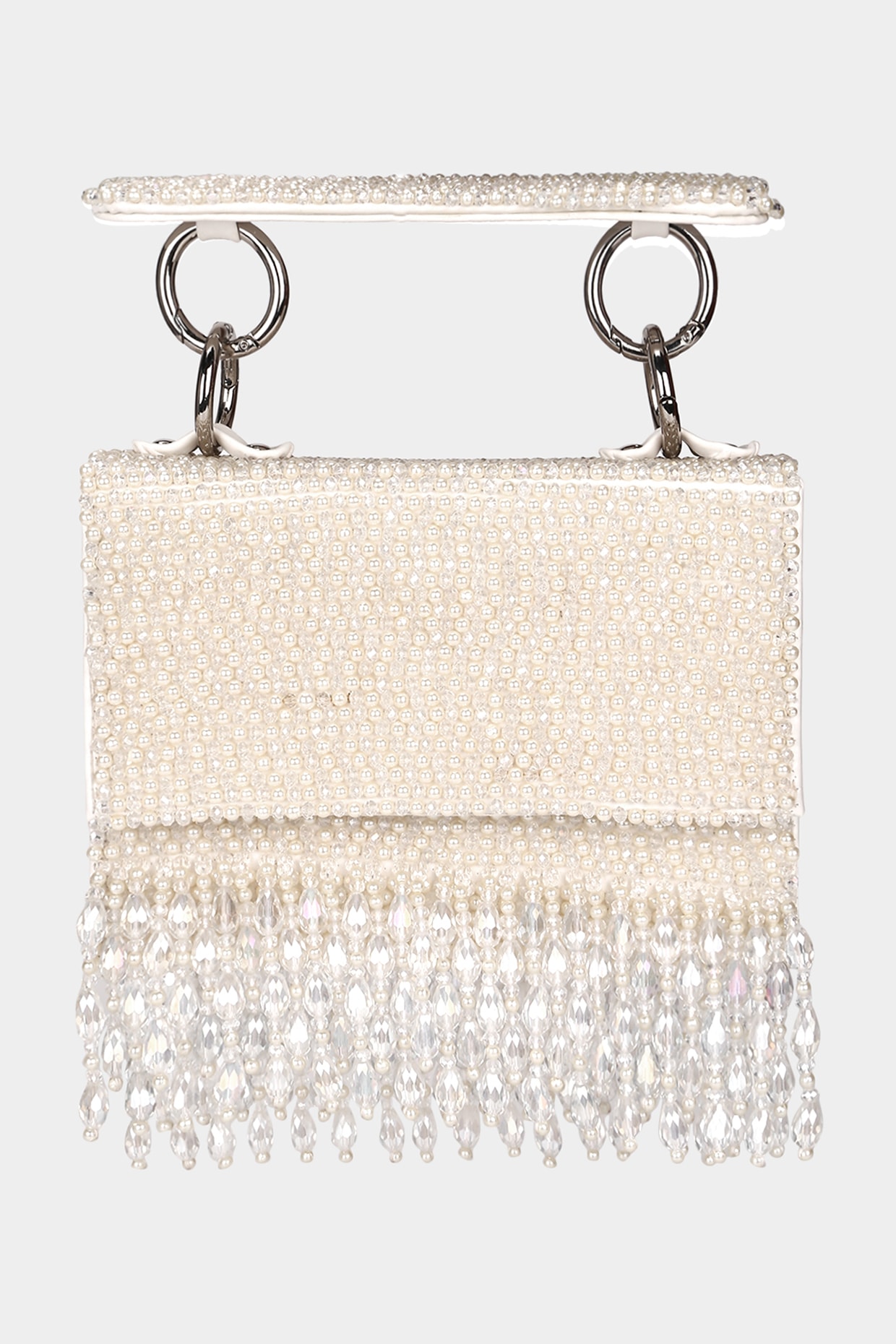 White Pearl Embellished Mini Bag by Aanchal Sayal at Pernia's Pop Up ...