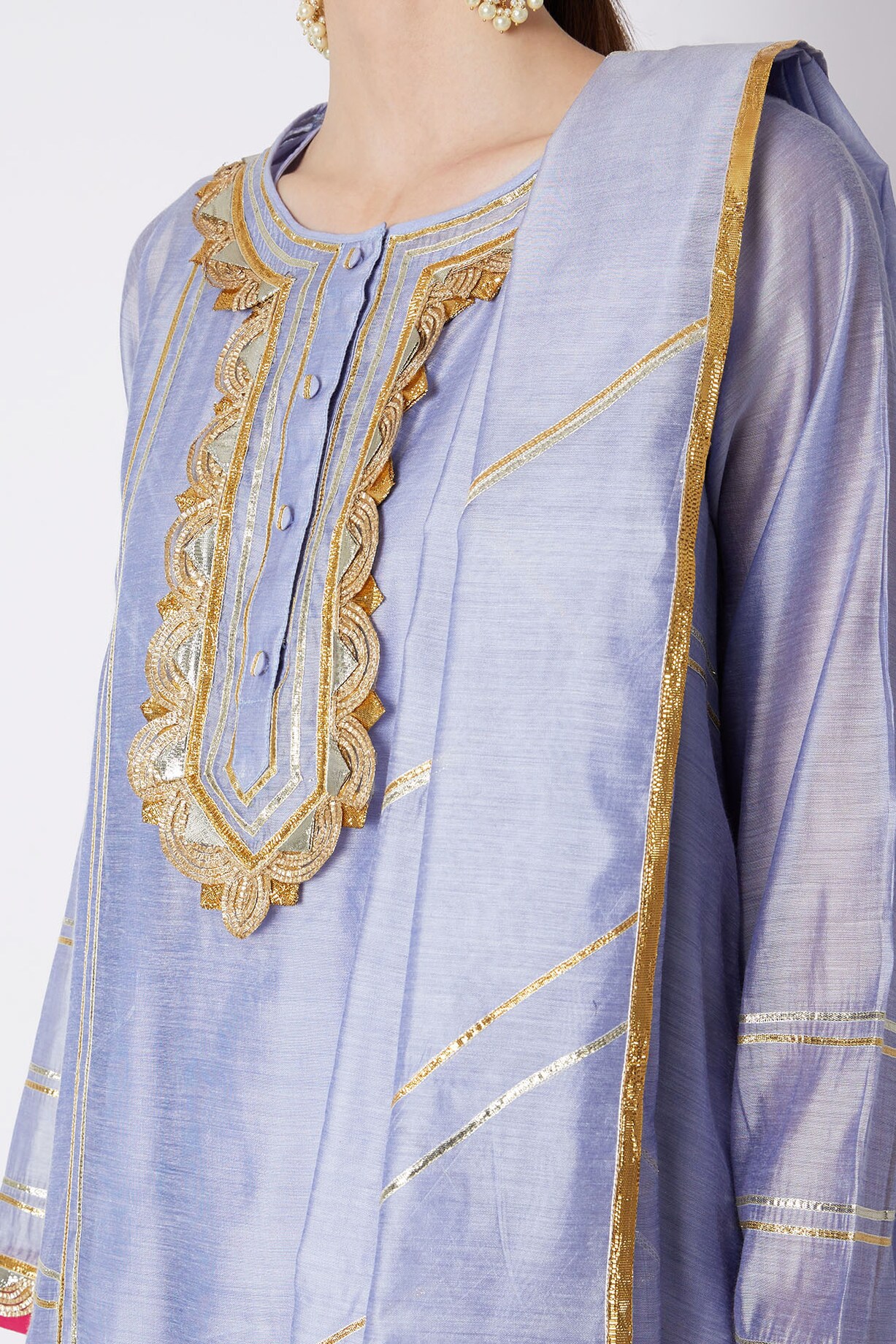Mauve Embroidered Kalidar Kurta Set Design by ASAL By Abu Sandeep at ...