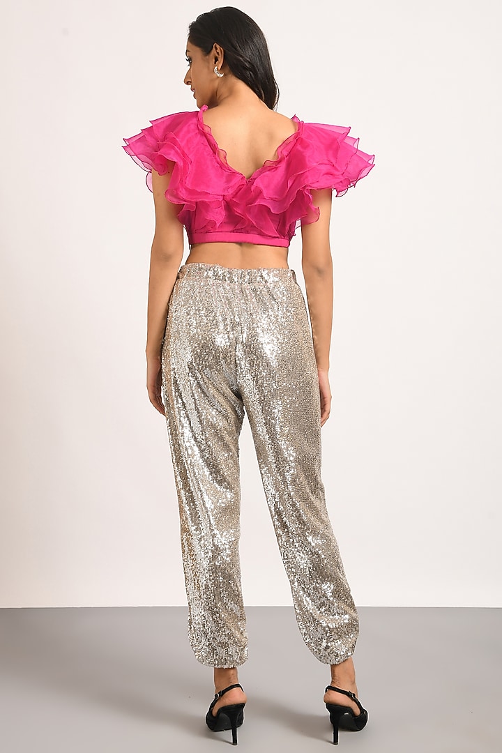 Fuchsia Ruffled Crop Top by Attic Salt at Pernia's Pop Up Shop 2026
