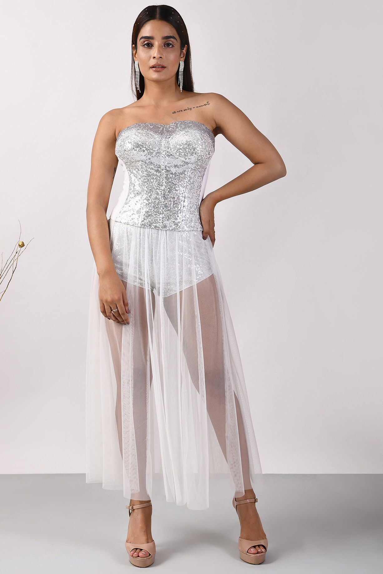 Silver Bustier With Sequins by Attic Salt at Pernia's Pop Up Shop 2026