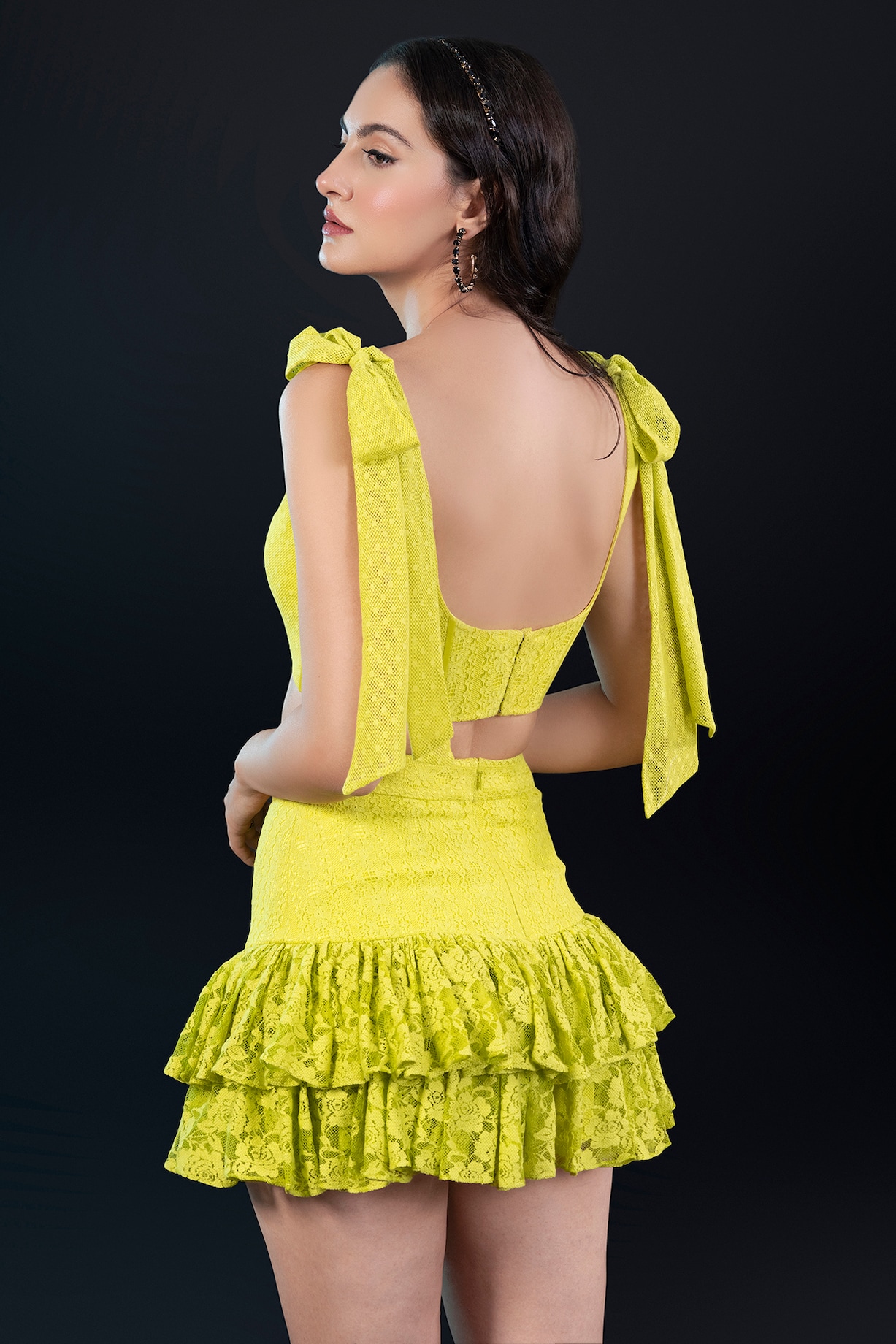 Neon Green Lace Skirt Set by World of Asra at Pernia's Pop Up Shop 2026