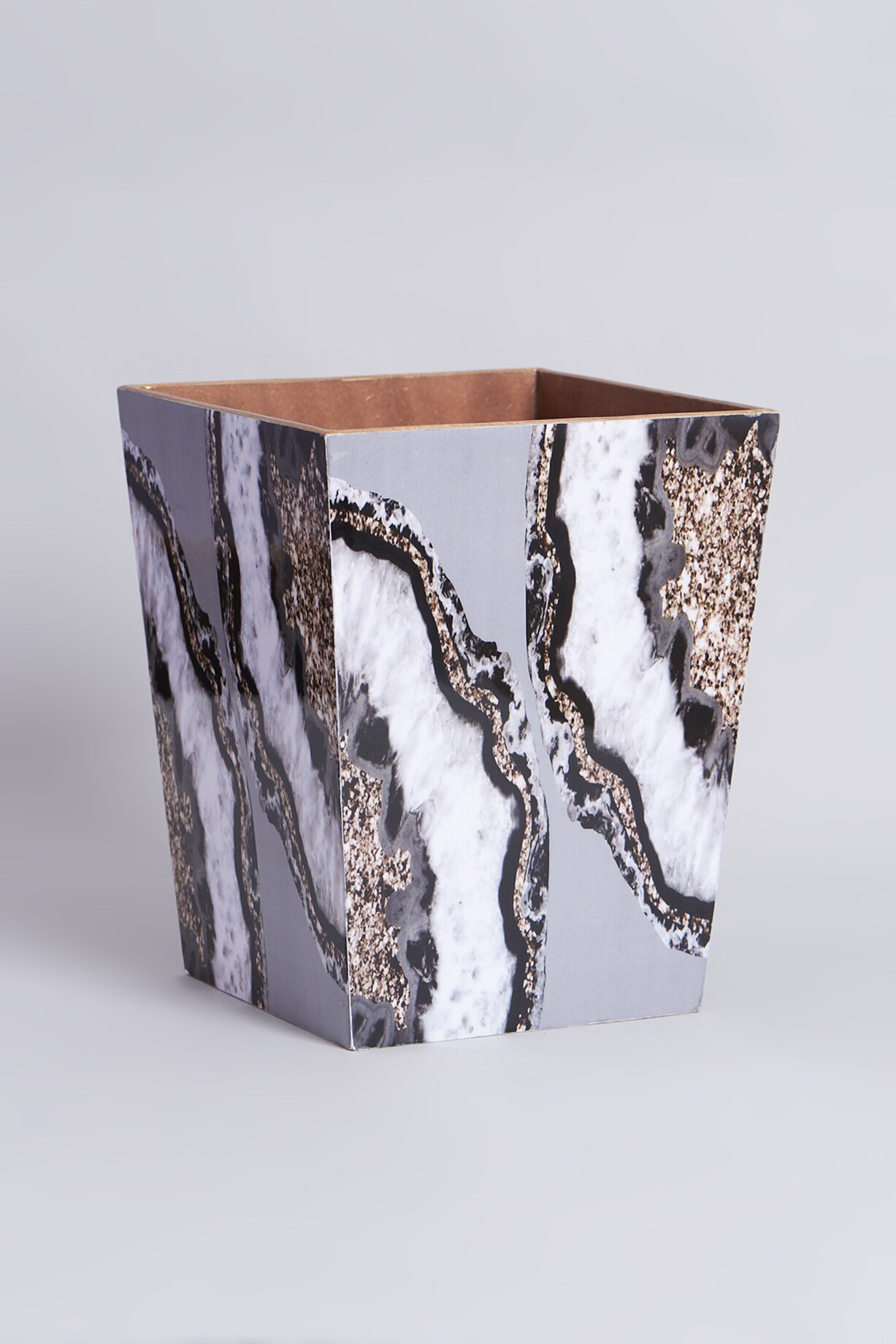Grey Abstract MDF Wood Dustbin Planter Design by Assemblage at Pernia's ...