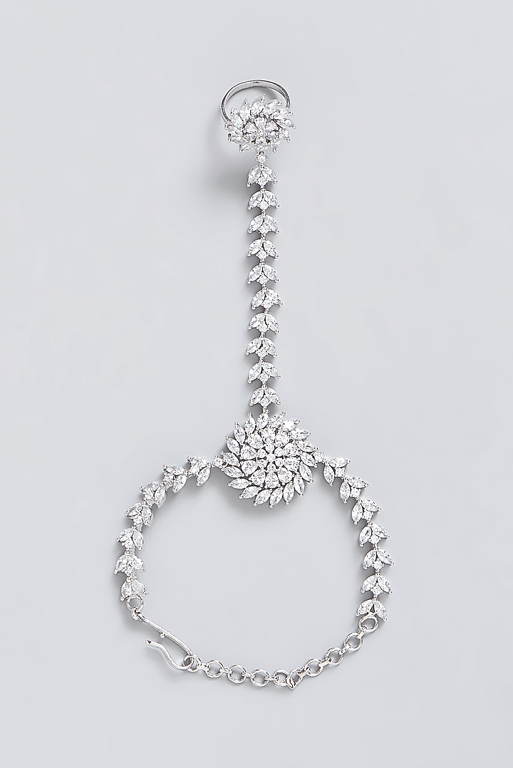 White Finish Faux Diamond Hathphool by Aster at Pernia's Pop Up Shop 2024