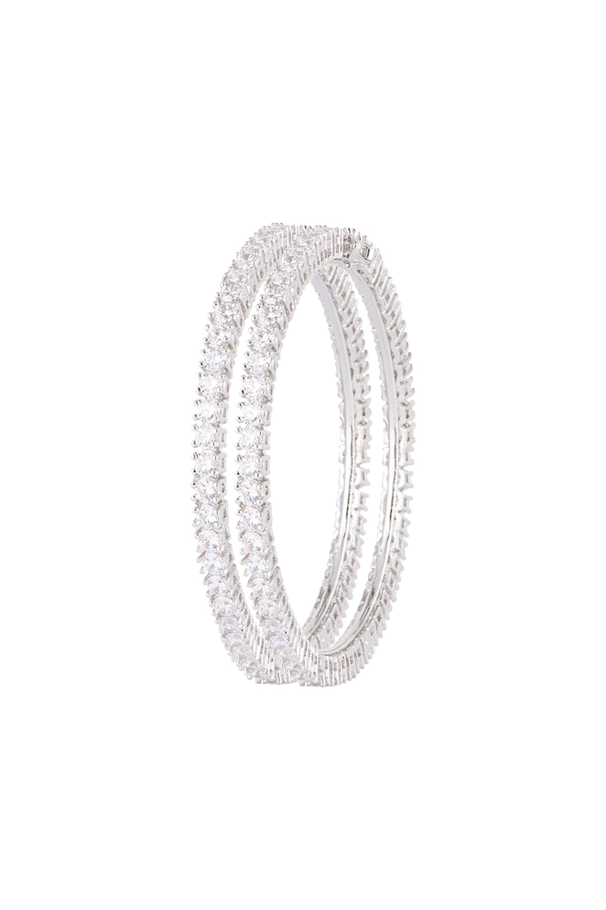 White Finish Faux Diamonds Openable Bangles by Aster at Pernia's Pop Up ...