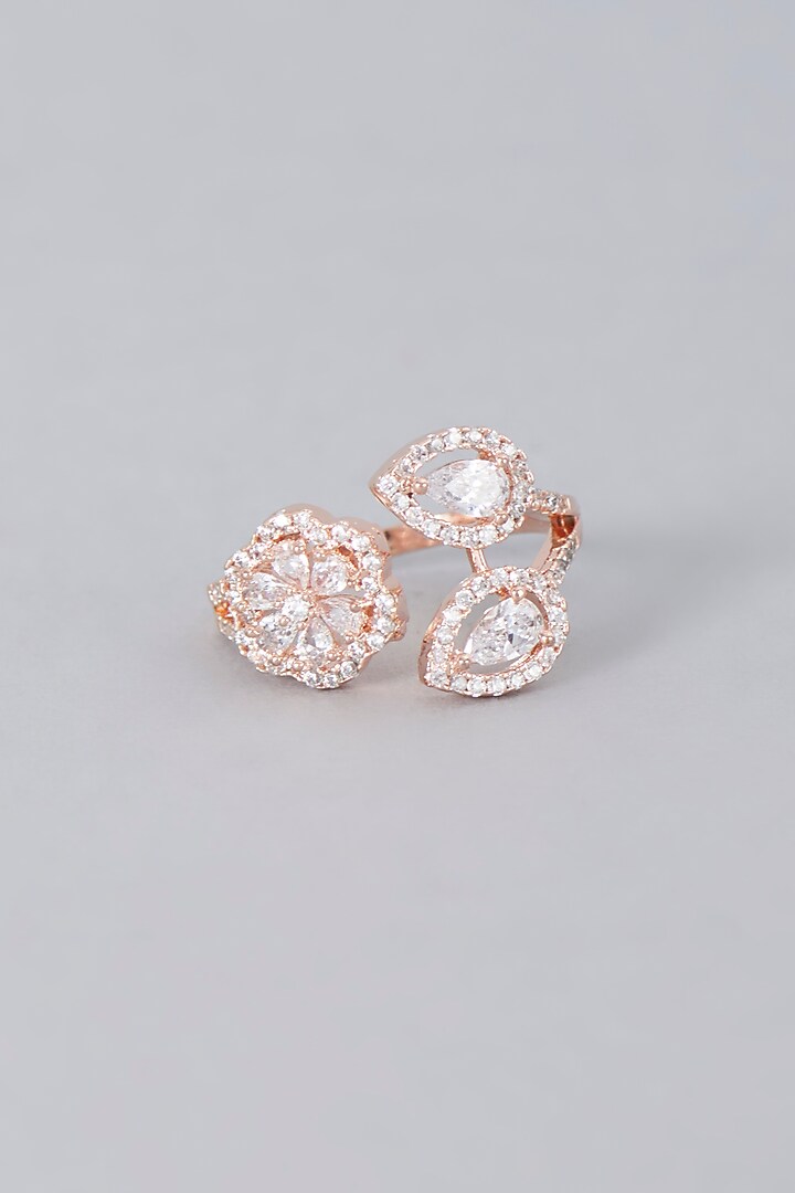 Rose Gold Finish Zircon Ring by Aster at Pernia's Pop Up Shop 2026