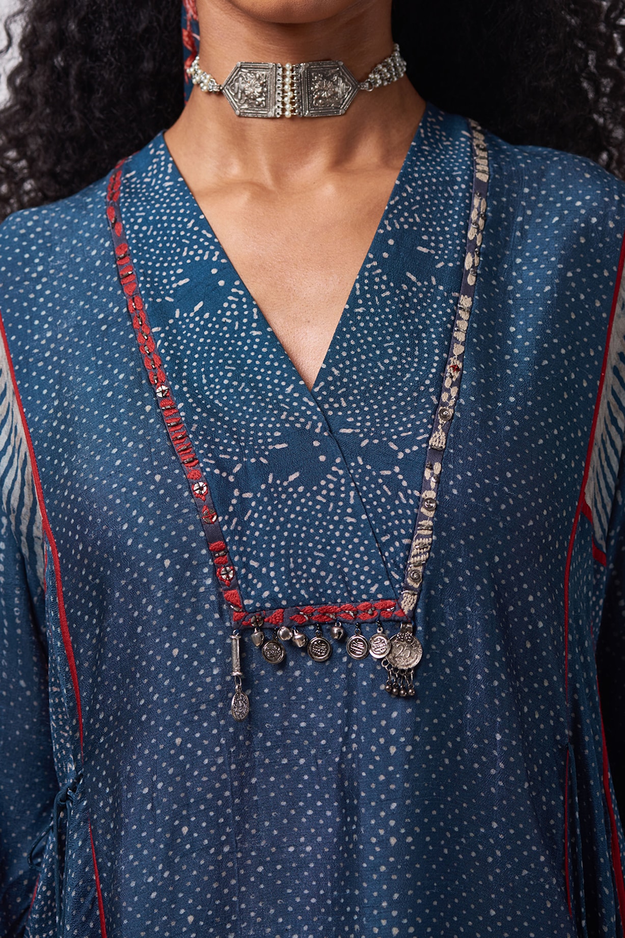 Neel Blue Printed Paneled Tunic Set by ASEEM KAPOOR at Pernia's Pop Up ...
