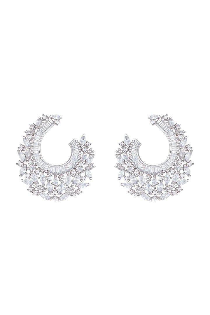 Silver Plated Faux Diamonds Hoop Earrings by Aster at Pernia's Pop Up ...