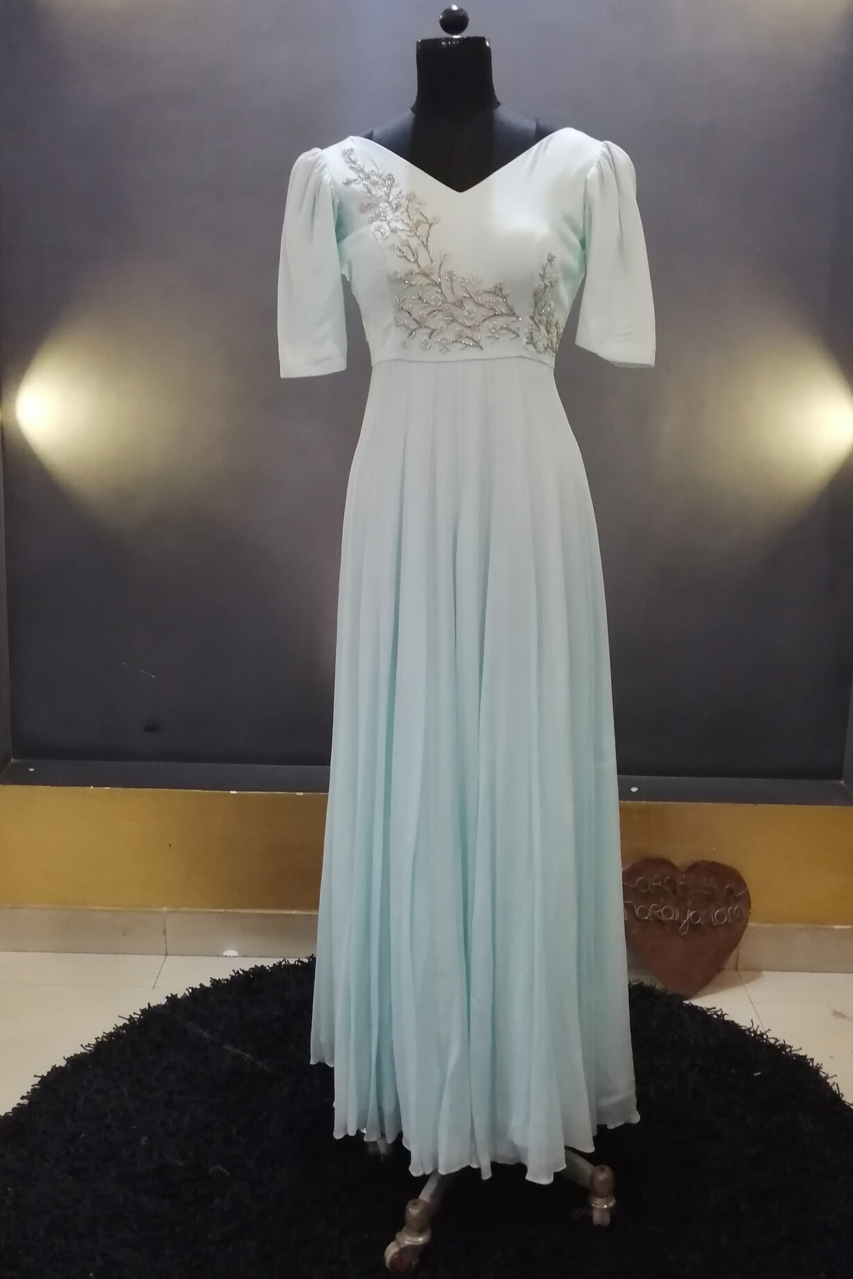 Ice Blue Embroidered Gown by Architha Narayanam at Pernia's Pop Up Shop ...