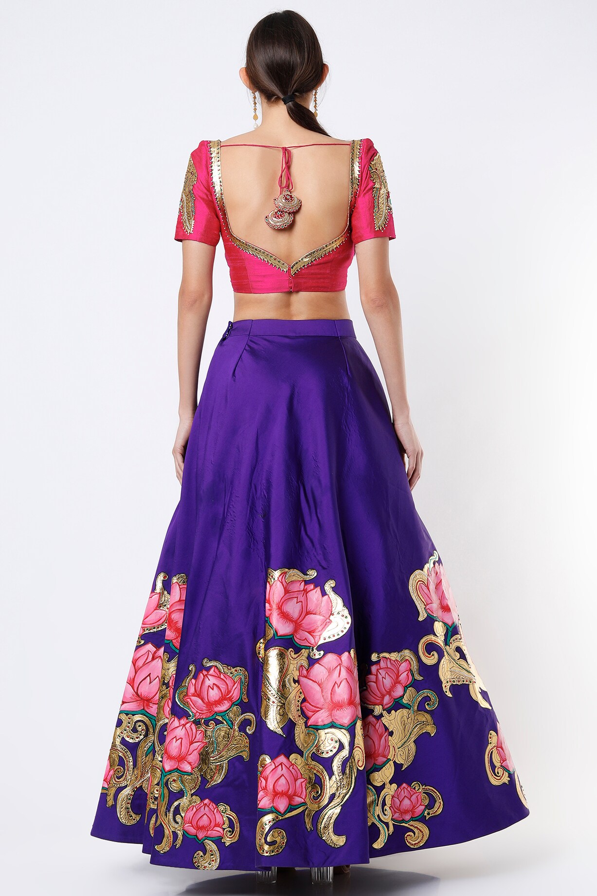 Violet Embroidered Bridal Lehenga Set by Architha Narayanam at Pernia's ...