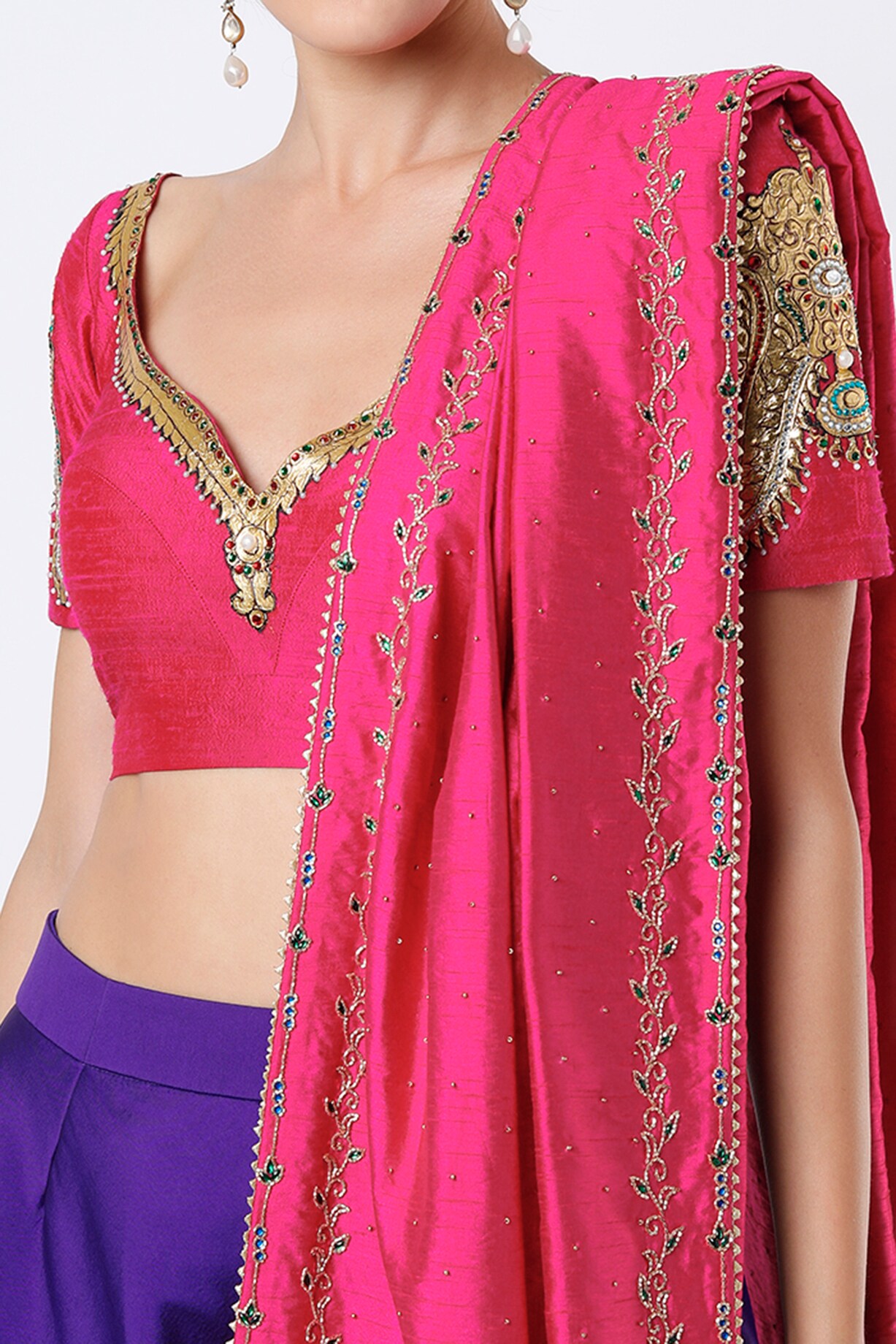 Violet Embroidered Bridal Lehenga Set by Architha Narayanam at Pernia's ...