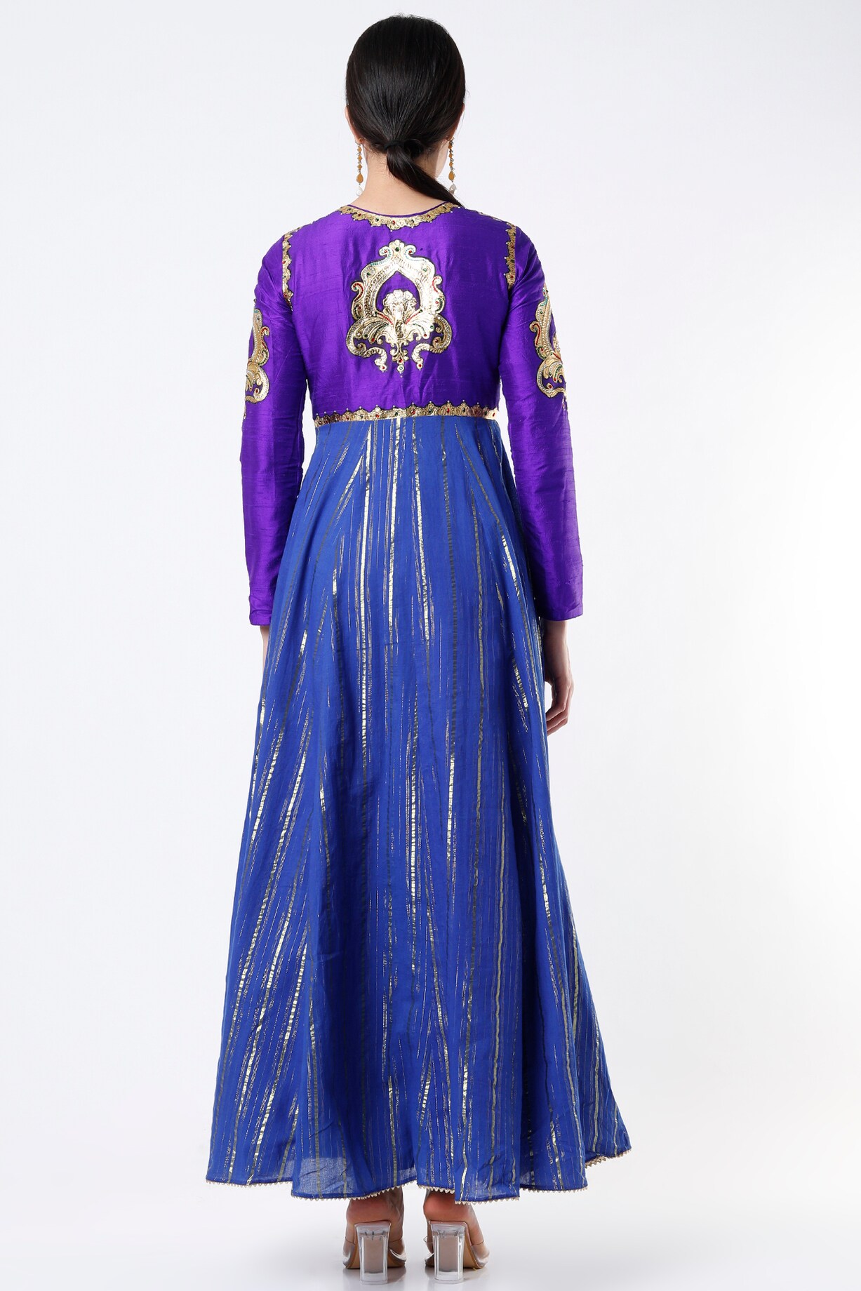 Violet & Blue Cotton Anarkali Set by Architha Narayanam at Pernia's Pop ...