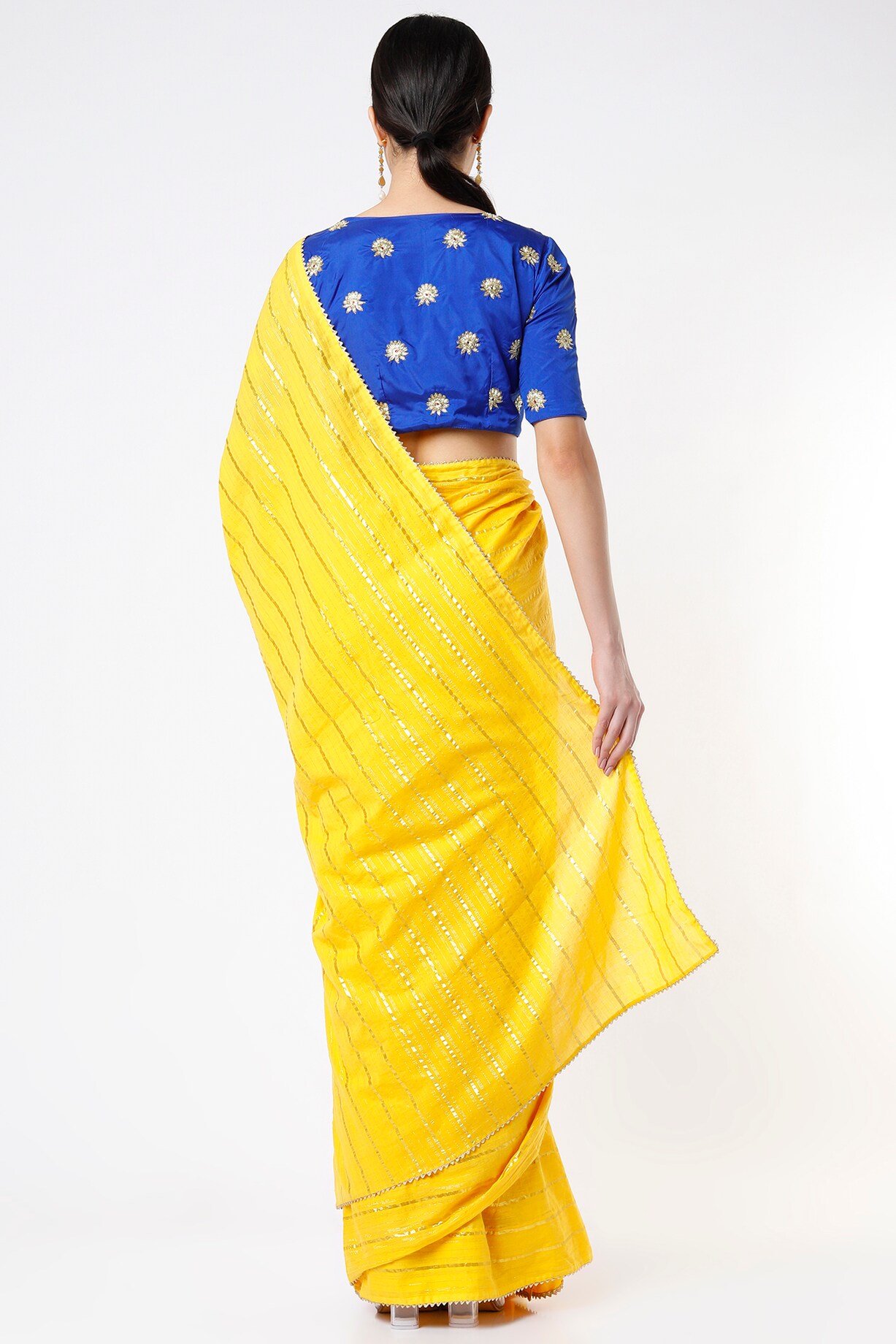 Yellow Embroidered Saree Set by Architha Narayanam at Pernia's Pop Up ...