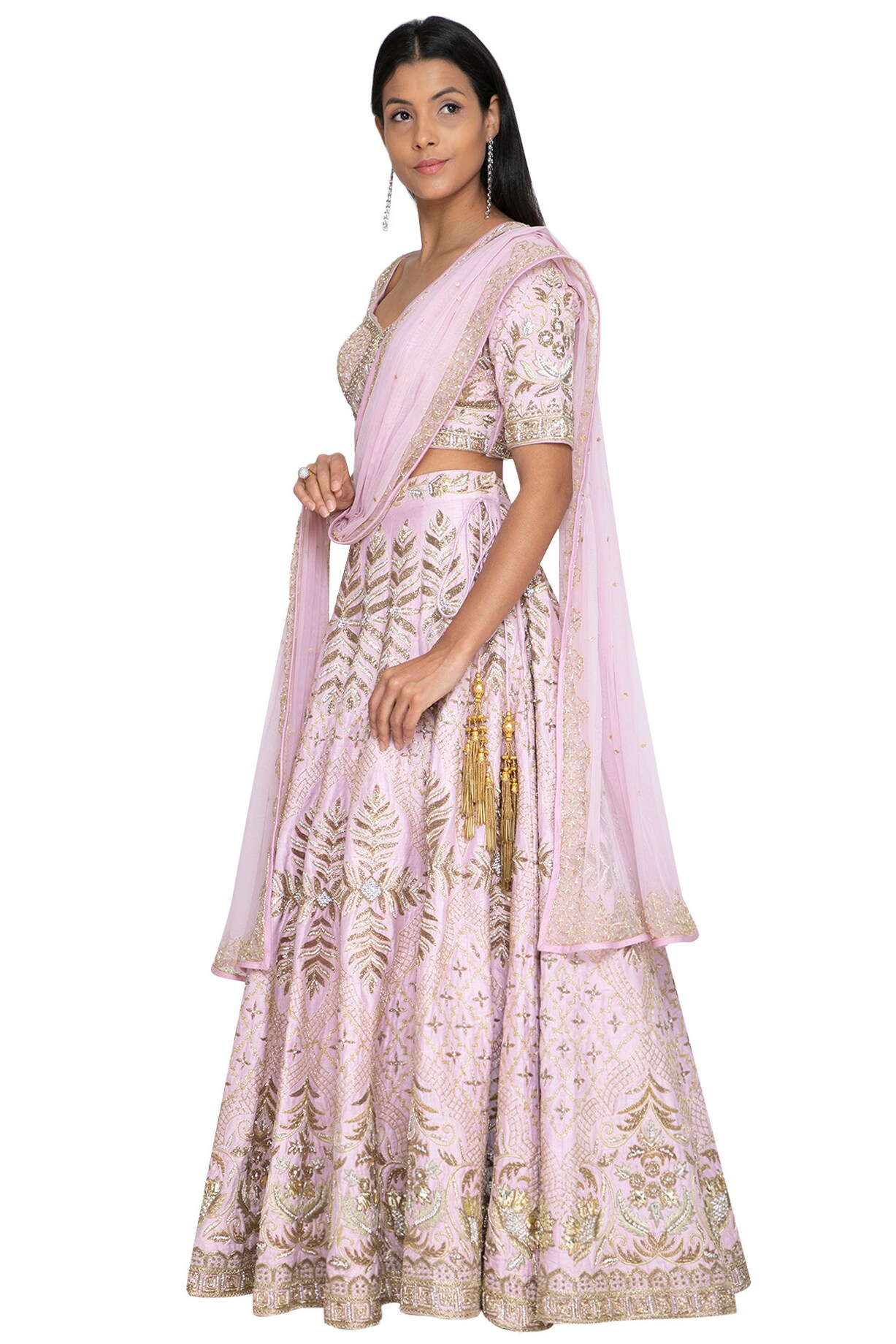 Light Mauve Embroidered Lehenga Set by Architha Narayanam at Pernia's ...