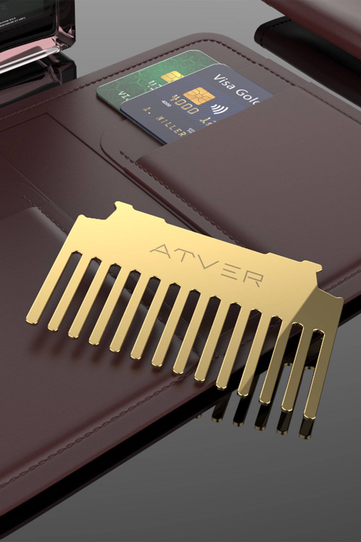 Gold Stainless Steel Comb by ATVER at Pernia's Pop Up Shop 2025