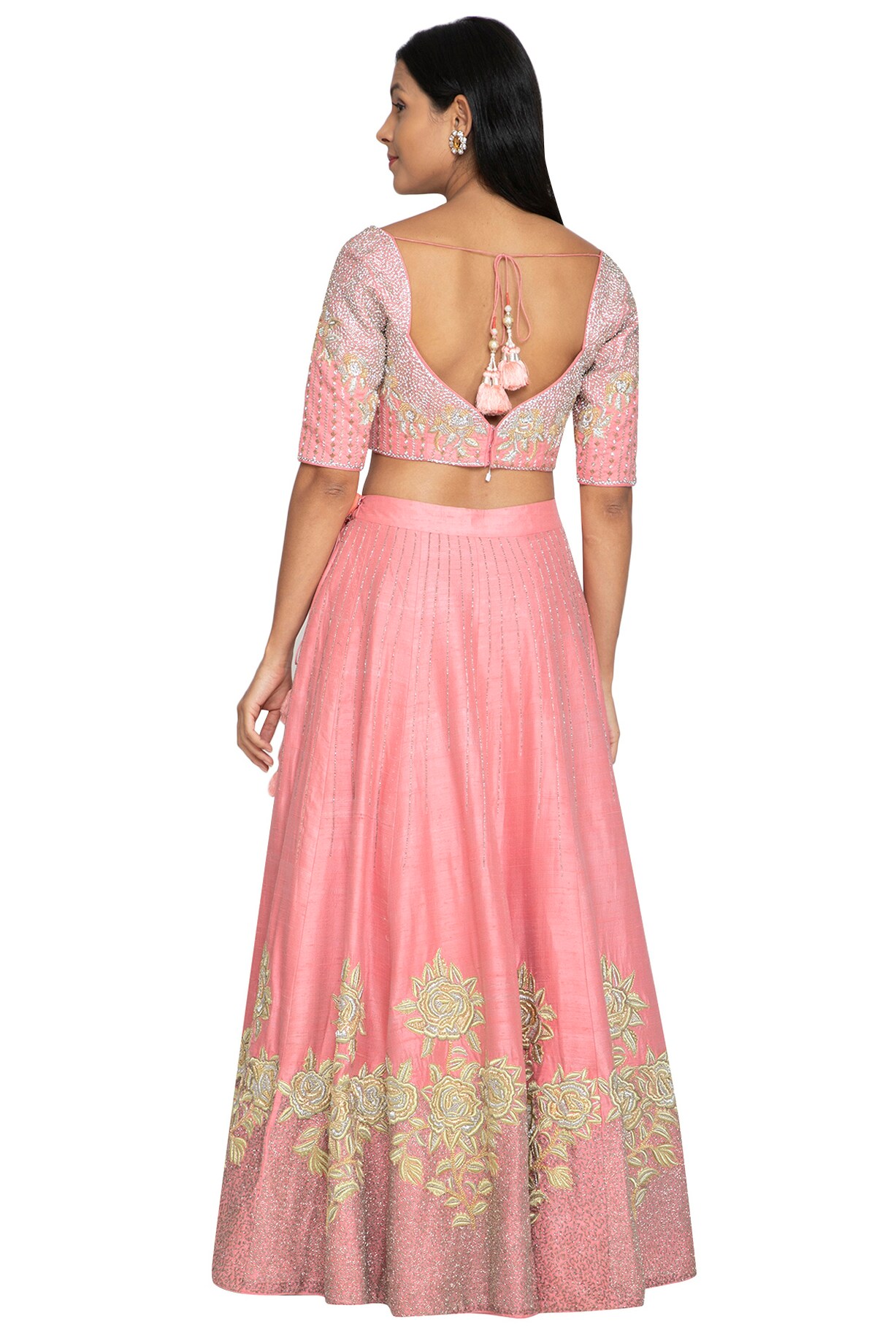 Peach Embroidered Lehenga Set by Architha Narayanam at Pernia's Pop Up ...