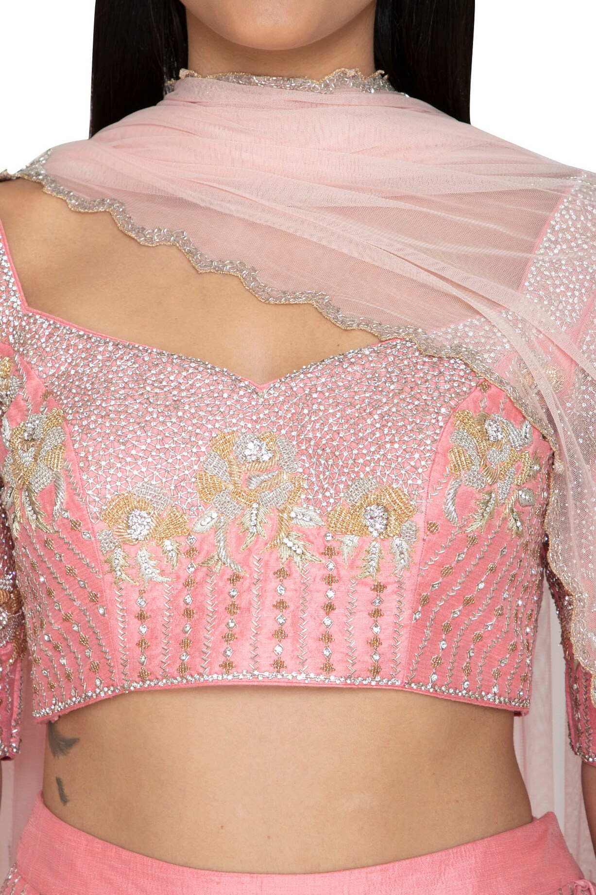 Peach Embroidered Lehenga Set by Architha Narayanam at Pernia's Pop Up ...