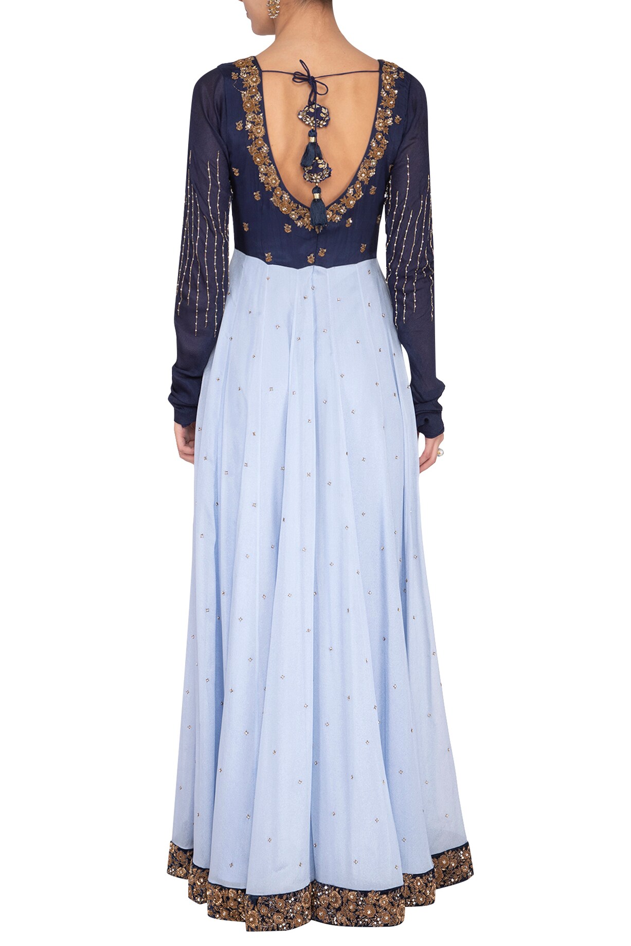 Blue embroidered gown by Architha Narayanam at Pernia's Pop Up Shop 2024