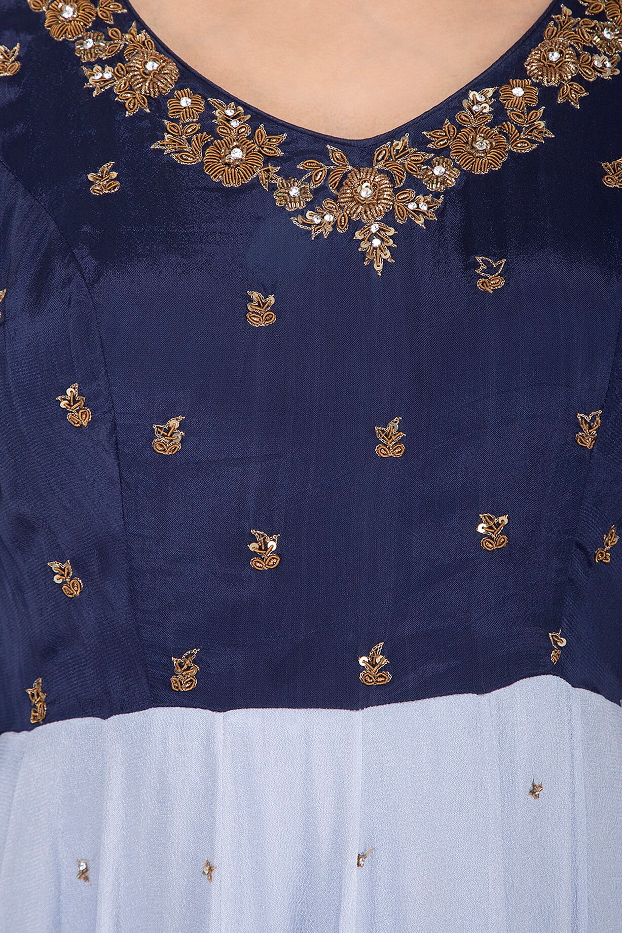 Blue embroidered gown by Architha Narayanam at Pernia's Pop Up Shop 2024