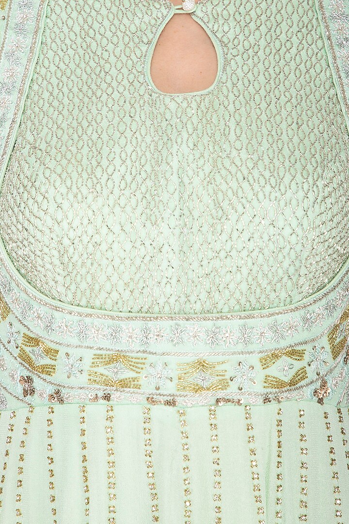 Mint green embroidered anarkali gown Design by Architha Narayanam at ...
