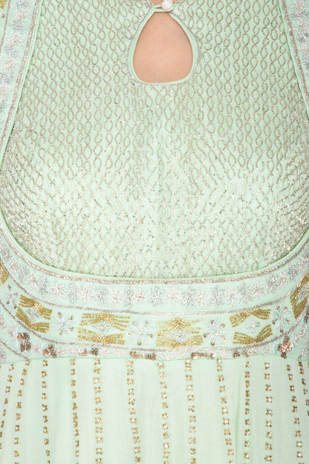 Mint green embroidered anarkali gown Design by Architha Narayanam at ...