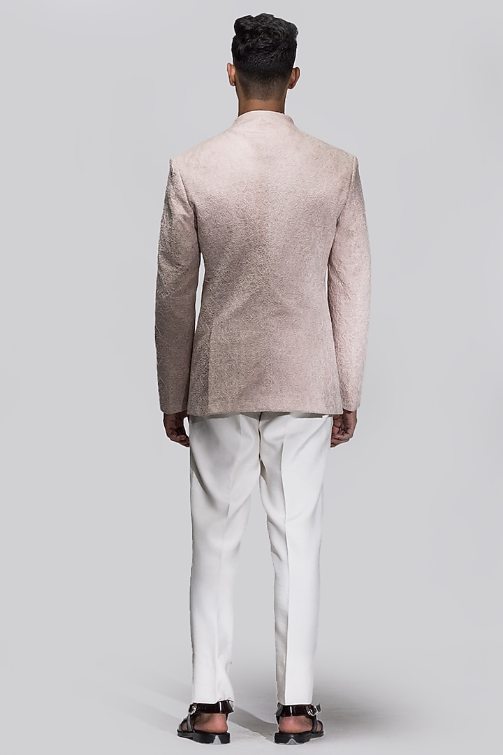 Cream Pink Embroidered Bandhgala Jacket Set by ASUKA at Pernia's Pop Up ...