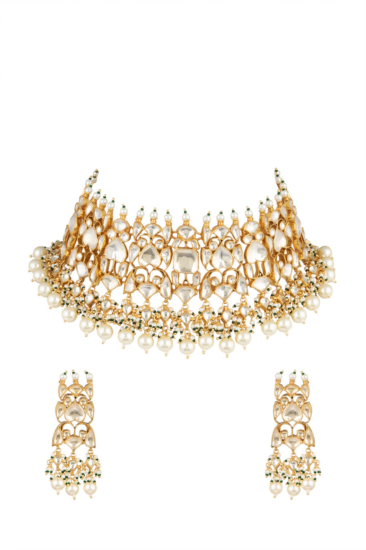 Gold Plated Kundan Necklace Set by Auraa Trends at Pernia's Pop Up Shop ...