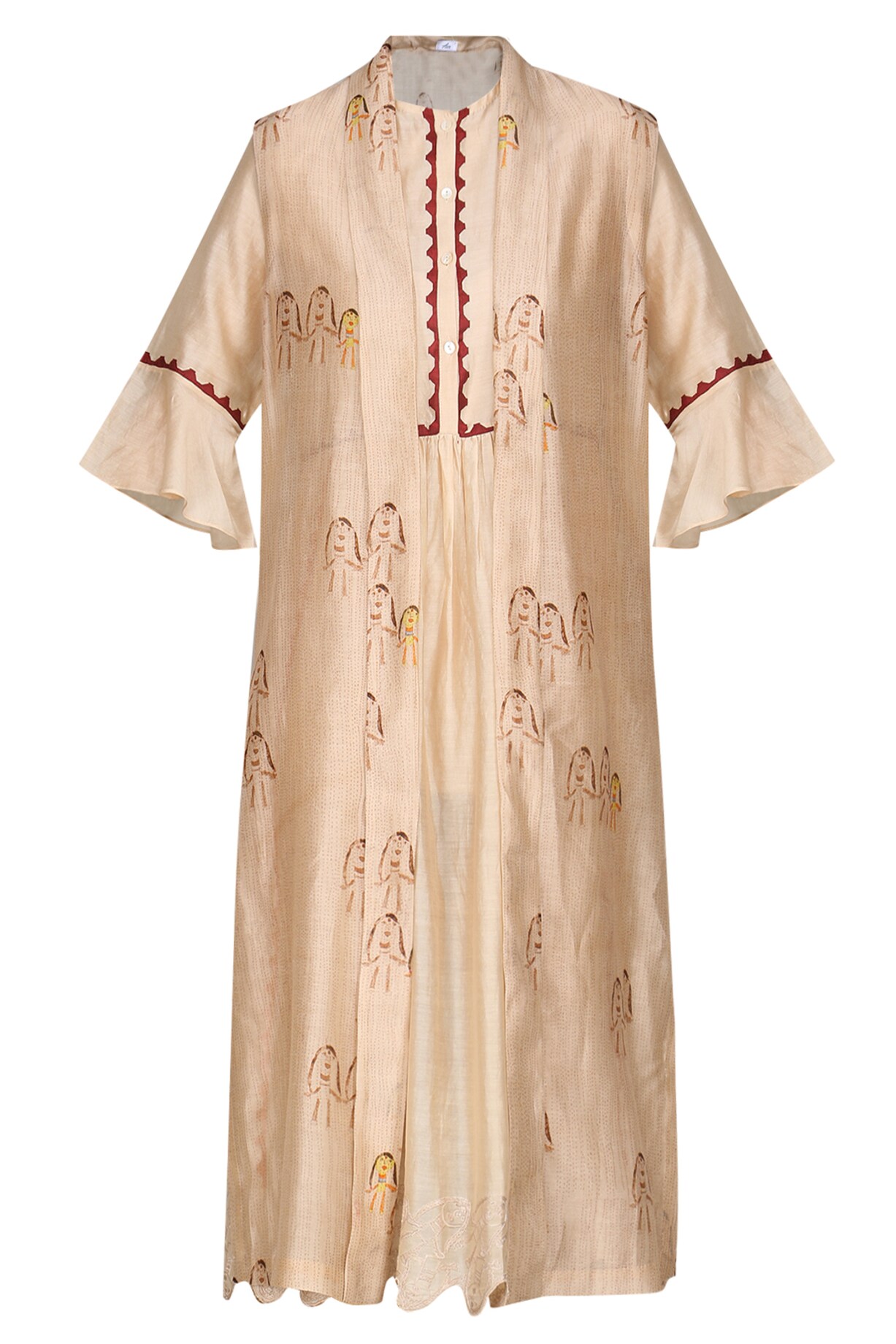 Peach digital printed jacket with tunic available only at Pernia's Pop ...