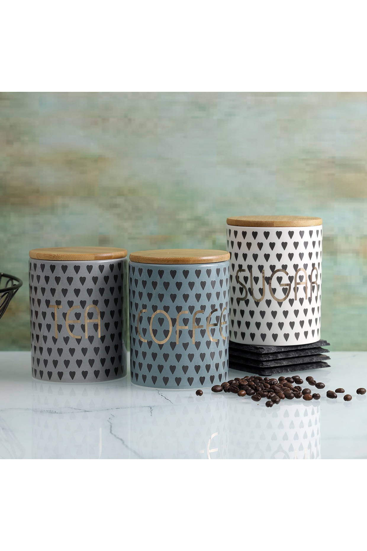 Multi-Colored Ceramic Canister Set by A Vintage Affair at Pernia's Pop ...