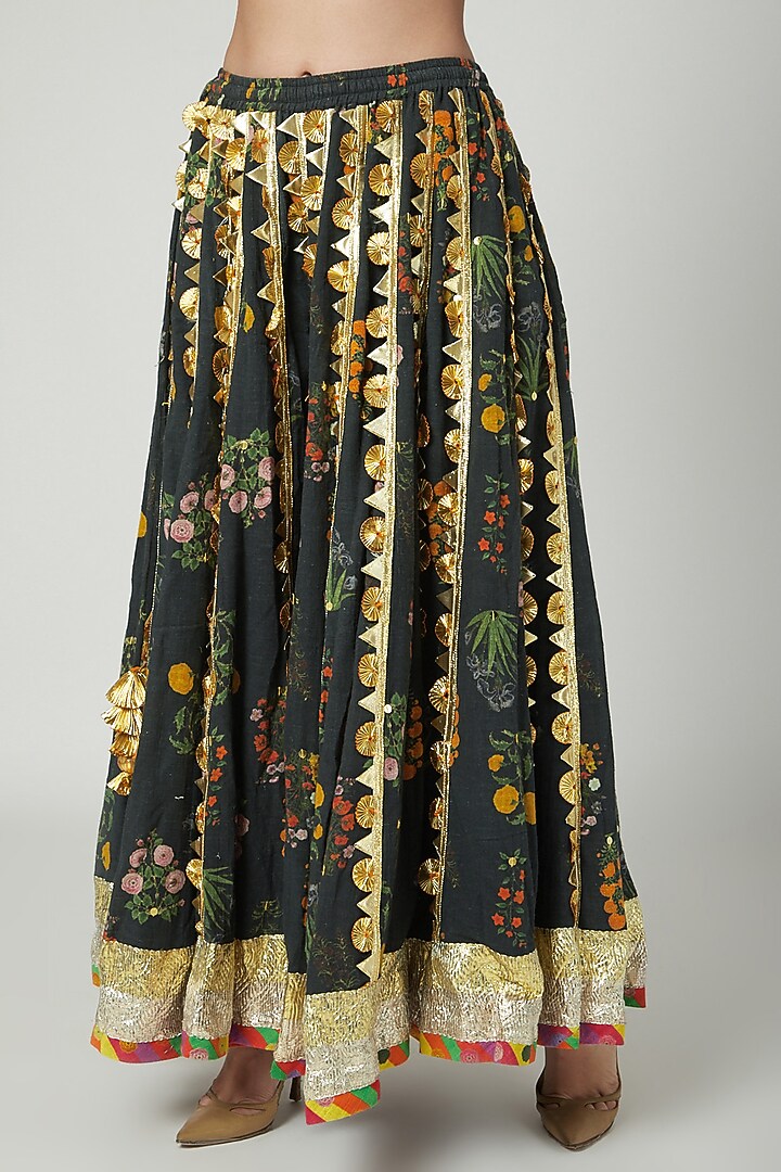 Black Embroidered & Printed Sharara Set Design by Ayinat By Taniya O ...