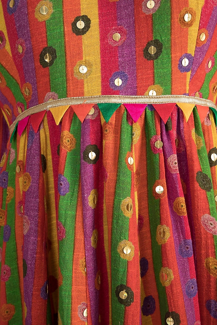 Multi Colored Embroidered Printed Kedia Top With Dhoti Pants Design by ...