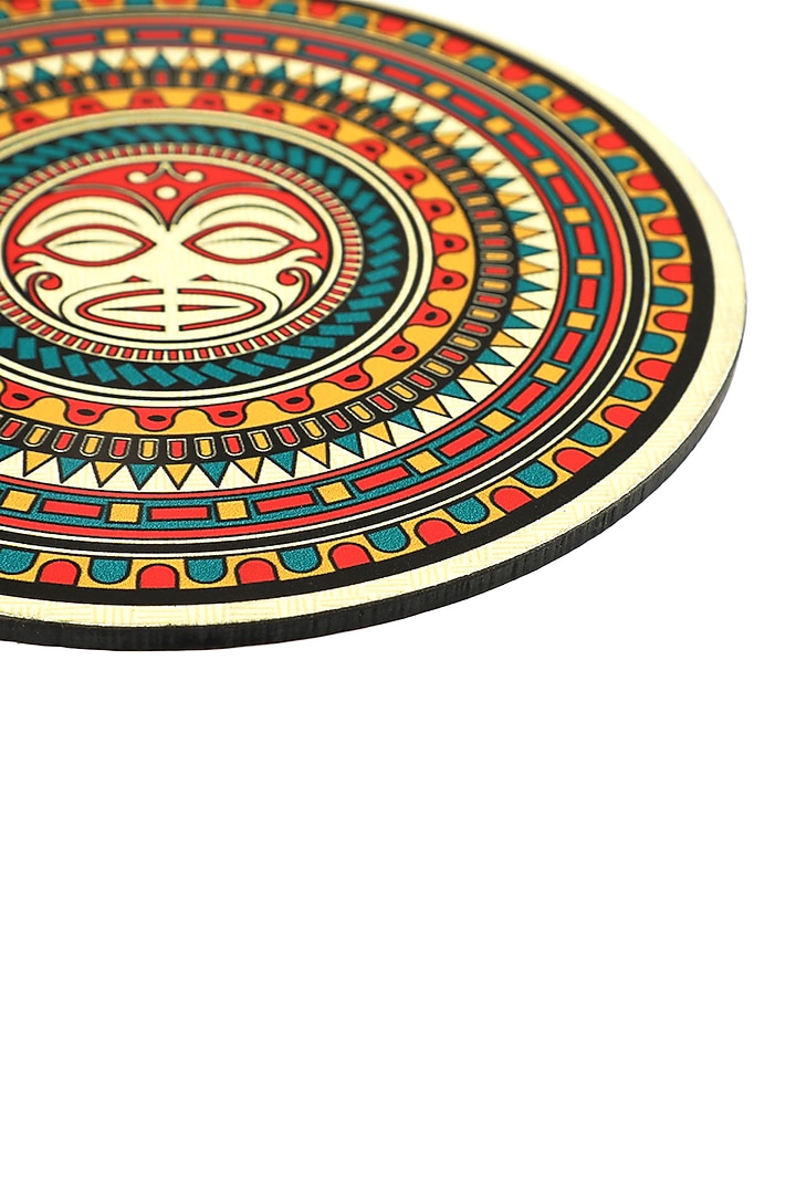 Multi-Colored Laminated MDF Maori Mandala Round Coaster (Set Of 4) by ...