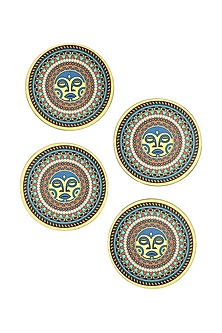 Multi-Colored Laminated MDF Maori Mandala Round Coaster Set Design by ...