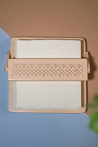 Vanilla Beige Wooden Square Tissue Tray by BambaiSe at Pernia's Pop Up ...