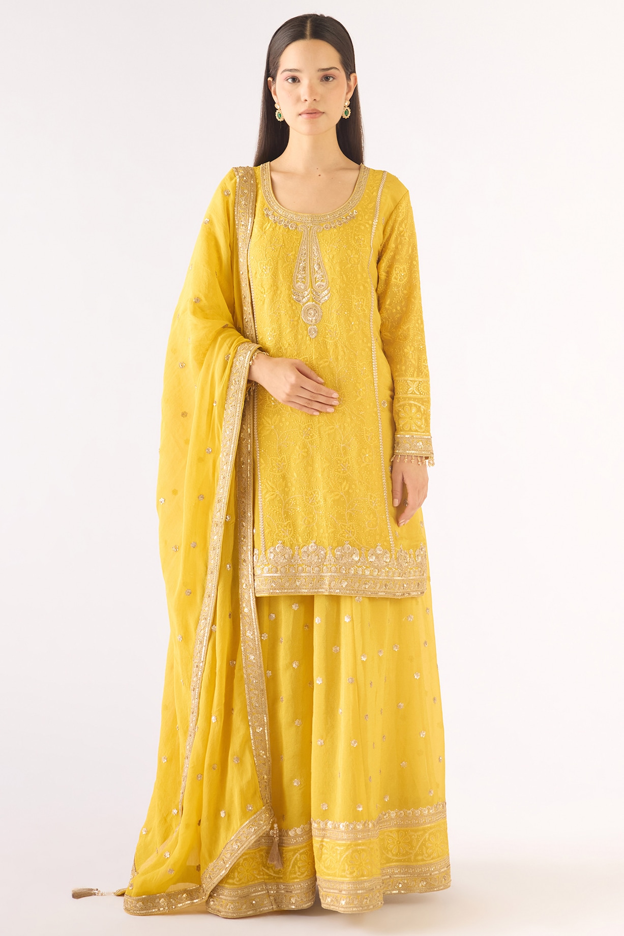 Yellow Banarasi Sharara Set by Basanti - Kapde aur Koffee at Pernia's ...