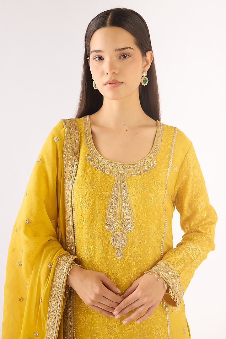 Yellow Banarasi Sharara Set by Basanti - Kapde aur Koffee at Pernia's ...
