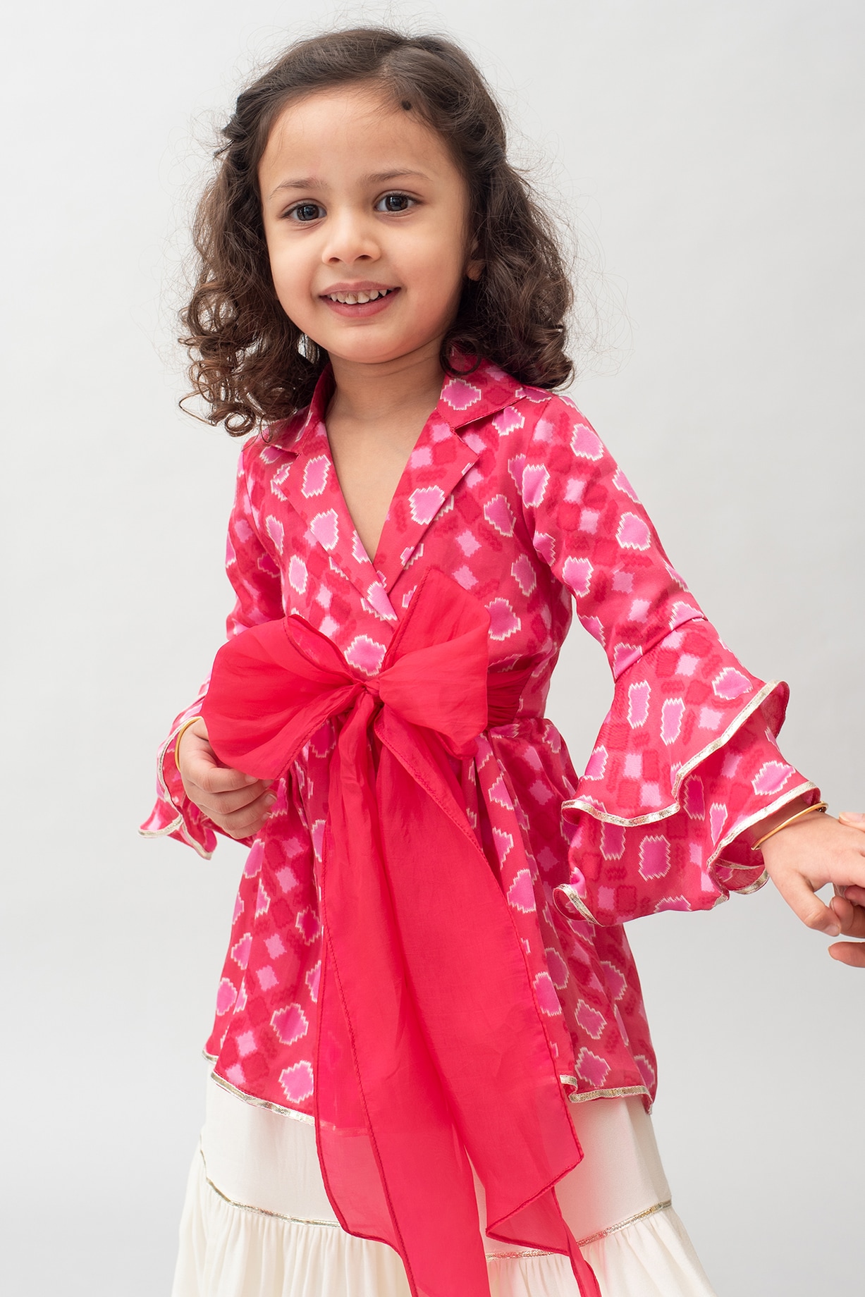 Off-White Blend Crepe Gharara Set For Girls by Ba Ba Baby clothing co ...