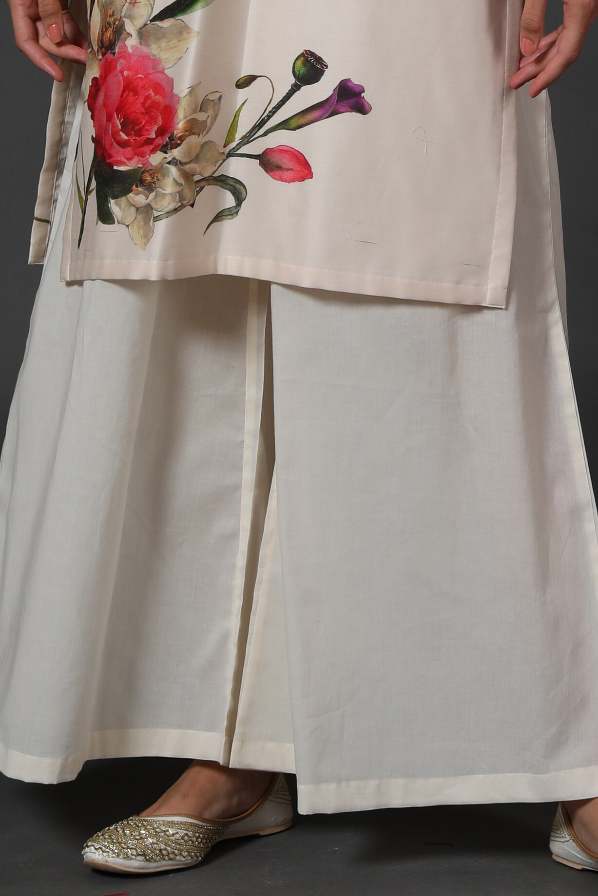 Ivory Tunic Set With Digital Print by Balance by Rohit Bal at Pernia's ...