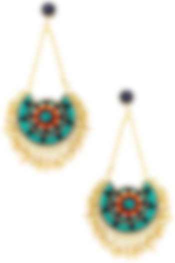 Matte finish round dangler earrings available only at Pernia's Pop Up ...