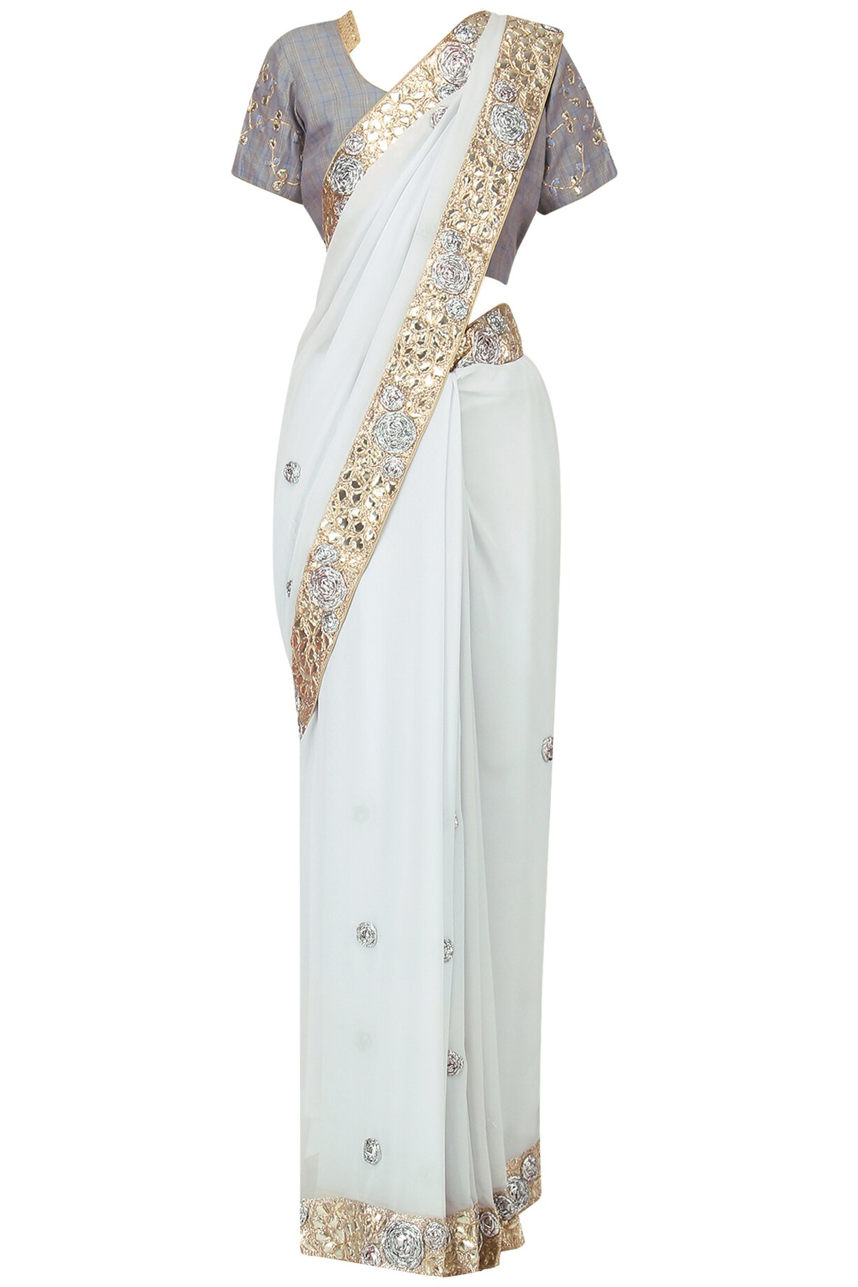 Powder blue gota patti work saree available only at Pernia's Pop Up ...