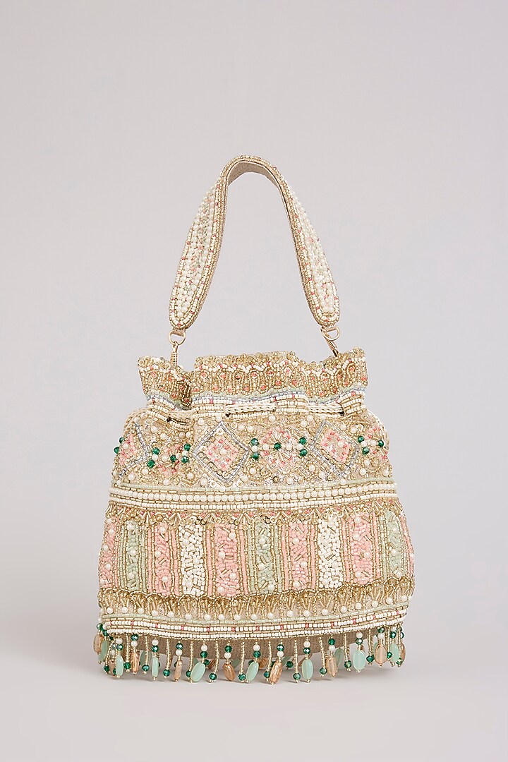 Multi-Colored Suede Velvet Potli by BEAU MONDE at Pernia's Pop Up Shop 2026